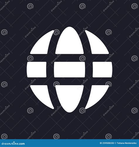 Globe Dark Mode Glyph Ui Icon Stock Vector Illustration Of Concept Phone 259508330