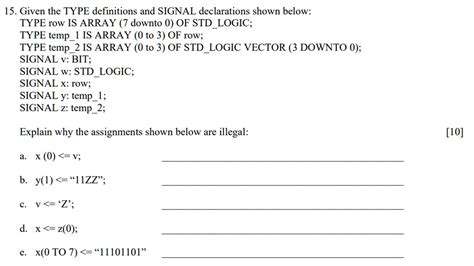 Video Solution Given The Type Definitions And Signal Declarations