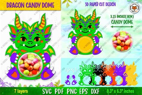 Dragon Candy Dome Animal Candy Holder · Creative Fabrica