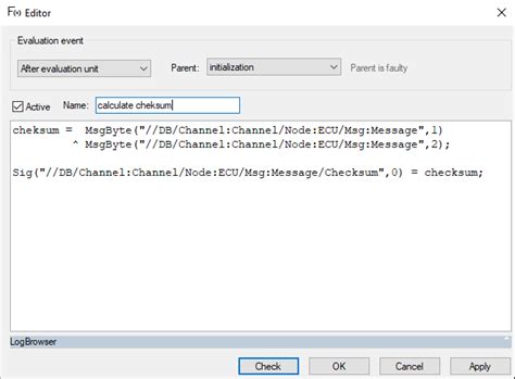 Example Checksum Calculation