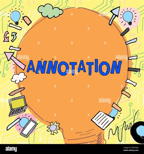 Text Sign Showing Annotation Business Concept Note Added By Way Of Comment Or Explanation Stock