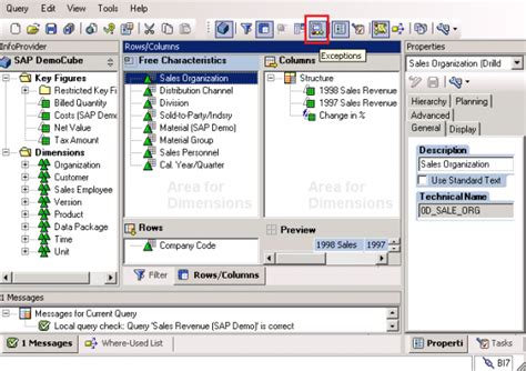 How To Create Exceptions In The SAP BW Query Designer