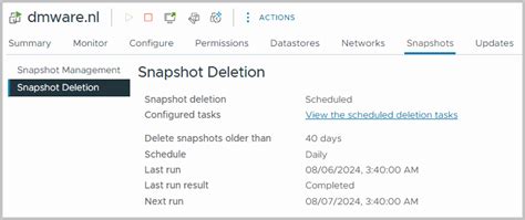 Automatically Remove Snapshots In Vsphere 80 Update 3 Using Retention