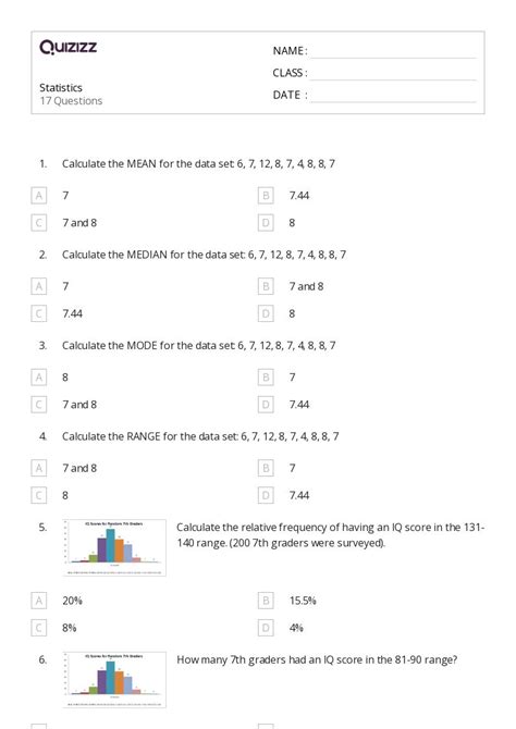 50 Statistics Worksheets For 8th Class On Quizizz Free And Printable