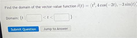 Solved Find The Domain Of The Vector Value Function