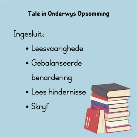 Tale In Onderwys Opsomming • Teacha