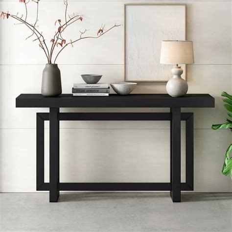 Contemporary Entryway Console Table With Industrial Inspired Concrete