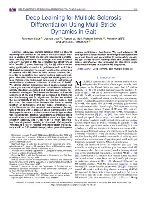 (PDF) Deep Learning for Multiple Sclerosis Differentiation Using Multi-Stride Dynamics in Gait