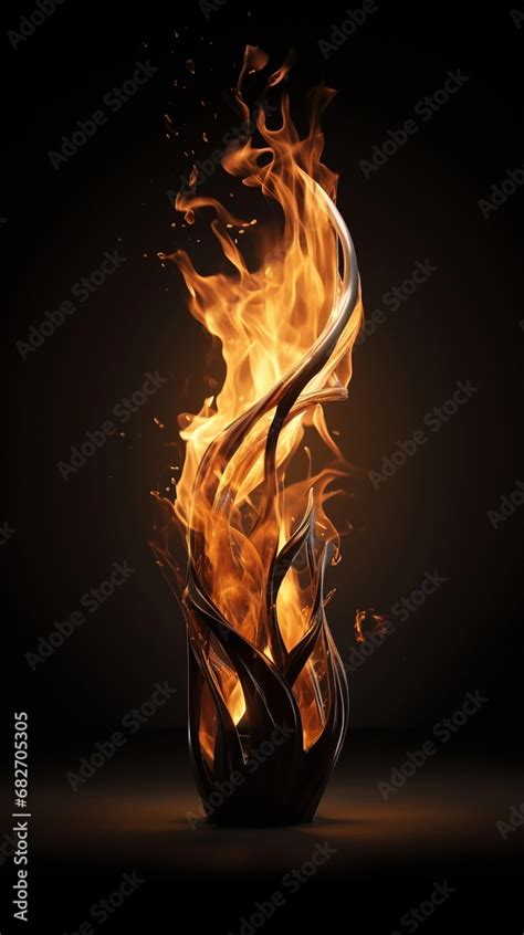 Illustrate The Flame As A Sculptural Element Using The Shape And Form Of The Fire To Create An