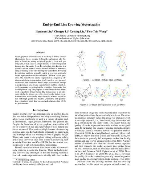 End To End Line Drawing Vectorization