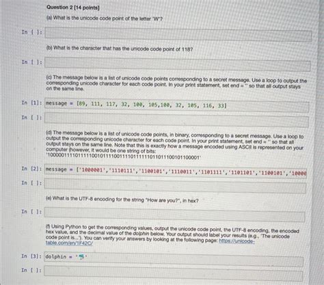 Solved A What Is The Unicode Code Point Of The Letter W