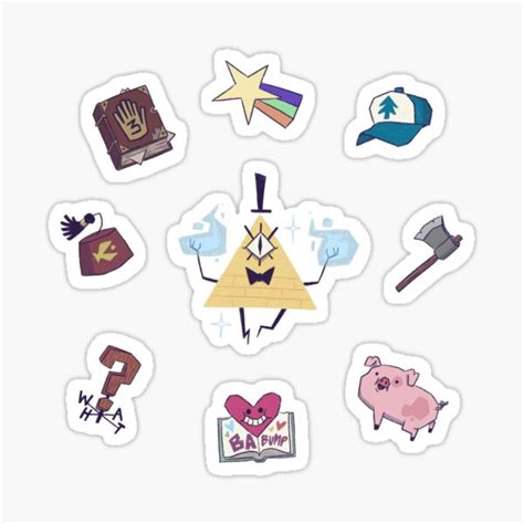 Gravity Falls Sticker Sheet Sticker For Sale By Behemot Redbubble