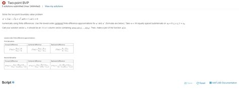 Solved Solve The Two Point Boundary Value Problem Chegg