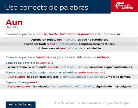 Los Adverbios Aun Sin Tilde Educación Continua Umad
