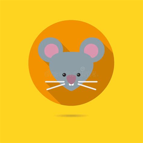 Mouse Face Flat Design Icon Stock Vector Illustration Of Mouse Icon 94959758