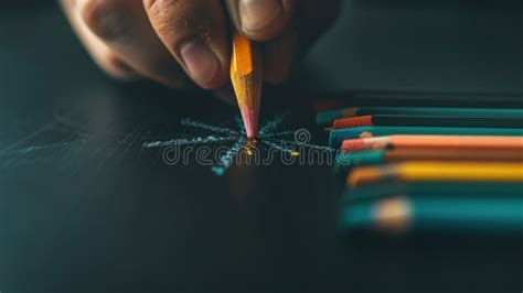 Chalkboard With Colorful Chalk Pieces Close Up Focus On Copy Space Vivid And Detailed Double