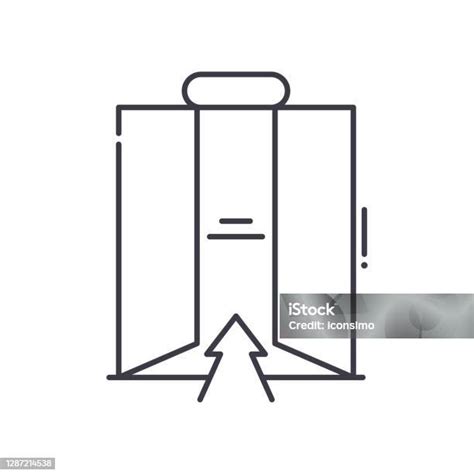 편안한 아이콘 선형 격리 일러스트레이션 씬 라인 벡터 웹 디자인 사인 흰색 배경에 편집 가능한 스트로크가 있는 개요 개념 기호를 탈출하십시오 방향에 대한 스톡 벡터 아트 및