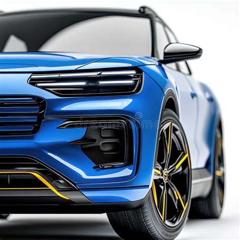 Blue Suv Headlights Alloy Wheels Modern Design Stock Illustration