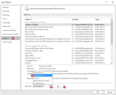 how to enable the power bi add ins in excel 2013 and excel 2016