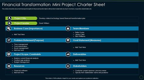 Financial Transformation Mini Project Sheet Accounting Financial Transformation Toolkit