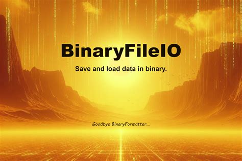 BinaryFileIO Real Time Save Load Utilities Tools Unity Asset Store