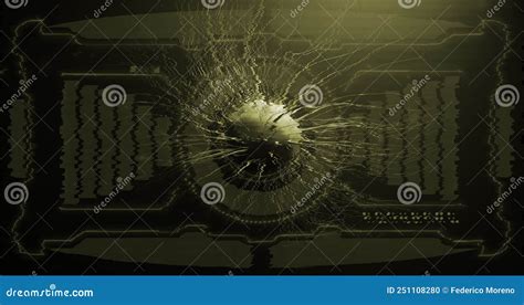 Generic Microscopic Cell Scanner Screen Display Microorganism With Stylized Strands 3d Render