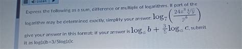 Solved Express The Following As A Sum Difference Or