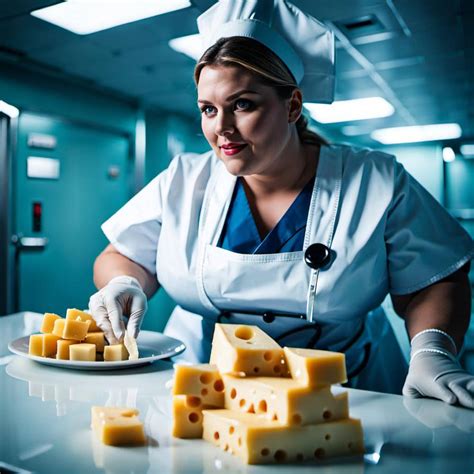 Bbw Nurse Getting Ready To Fed Cheese To Patients By Simonlmarsh On