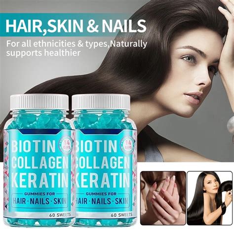 Hair Growth Gummies Biotin Collagen Keratin Multivitamin For Hair Nails