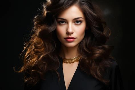Premium Photo Woman With Long Hair And Choker On Generative Ai