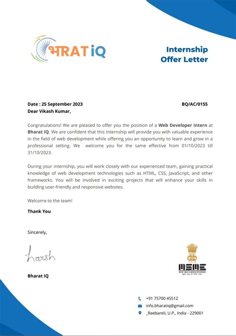 Vikash Kumar On Linkedin Internshipaccepted Bharatiq