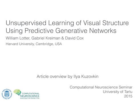 Pdf Visual Structure With Predictive Generative Networks · Article Overview By Ilya Kuzovkin