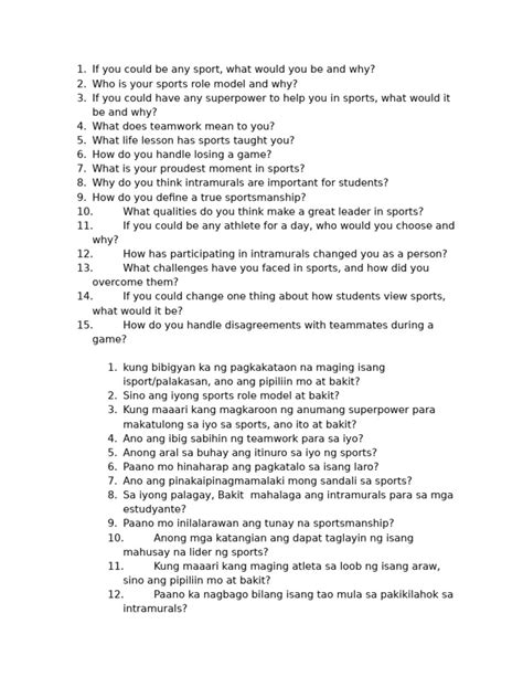 Proposed Questions For Mr And Ms Intrams Pdf