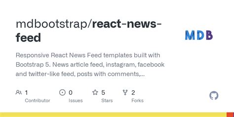 Github Mdbootstrap React News Feed Responsive React News Feed Templates Built With Bootstrap