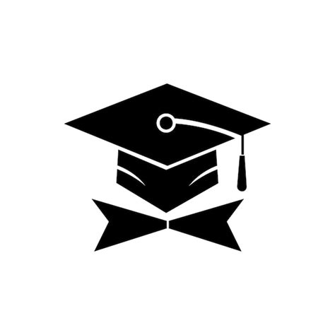 졸업 모자 또는 학위 기호 또는 교육 로고 일러스트레이션 프리미엄 벡터
