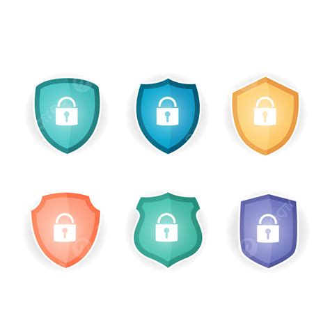 Data Protection Clipart Transparent PNG Hd Colorful Data Protection Shield Flat Vector Keyhole