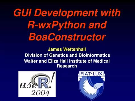 Ppt Developing Guis In R With Wxpython And Boa Constructor A