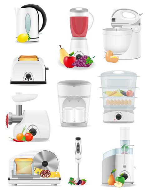 Set Icons Electrical Appliances For The Kitchen Vector Illustration 493314 Vector Art At Vecteezy
