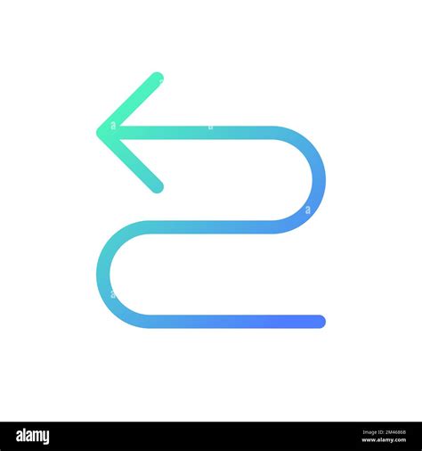 Left Winding Road Arrow Pixel Perfect Gradient Linear Ui Icon Stock Vector Image And Art Alamy