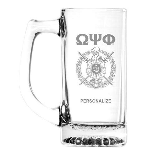 Omega Psi Phi Omega Psi Phi Glass Engraved Mug — Greeku