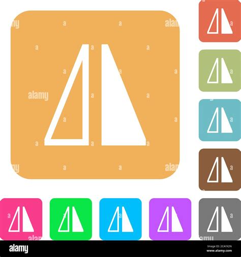 Flip Horizontal Flat Icons On Rounded Square Vivid Color Backgrounds Stock Vector Image And Art