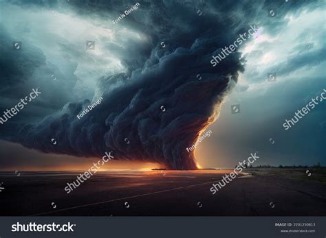 tornado digital art massive tornado cyclone stock illustration