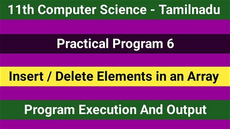 Tn 11th Computer Science Practical Program 6 Program Execution And