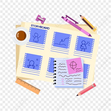 손으로 그린 만화 영화 스크립트 연필 그림 노트 일러스트학교개념 Png 일러스트 무료 다운로드 Lovepik