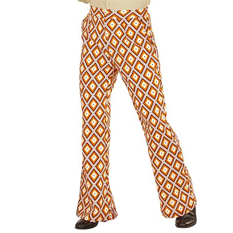 70 S Disco Broek Heren Oranje Ruit Goedkoop