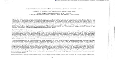 pdf computational challenges of viscous incompressible flows