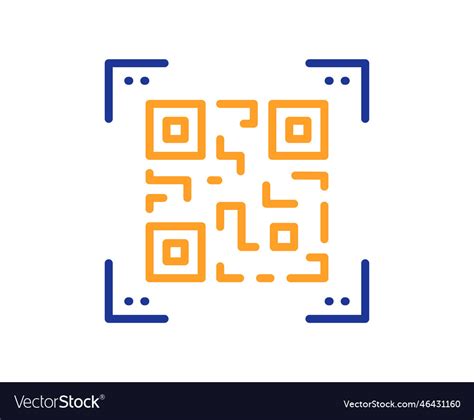 Qr Code Line Icon Scan Barcode Sign Royalty Free Vector