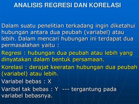 PPT ANALISIS REGRESI DAN KORELASI PowerPoint Presentation Free Download ID