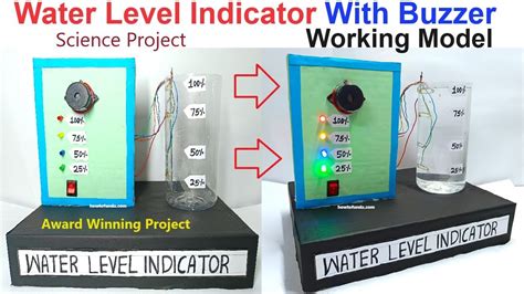 how to make water level indicator with different LED lights and a buzzer - Science Projects ...