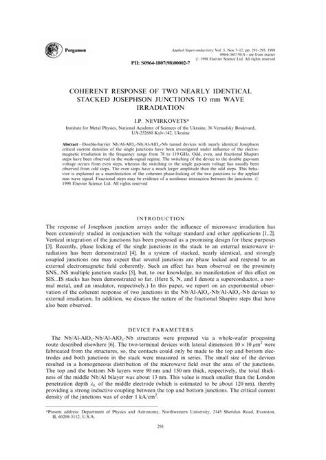 pdf coherent response of two nearly identical stacked josephson